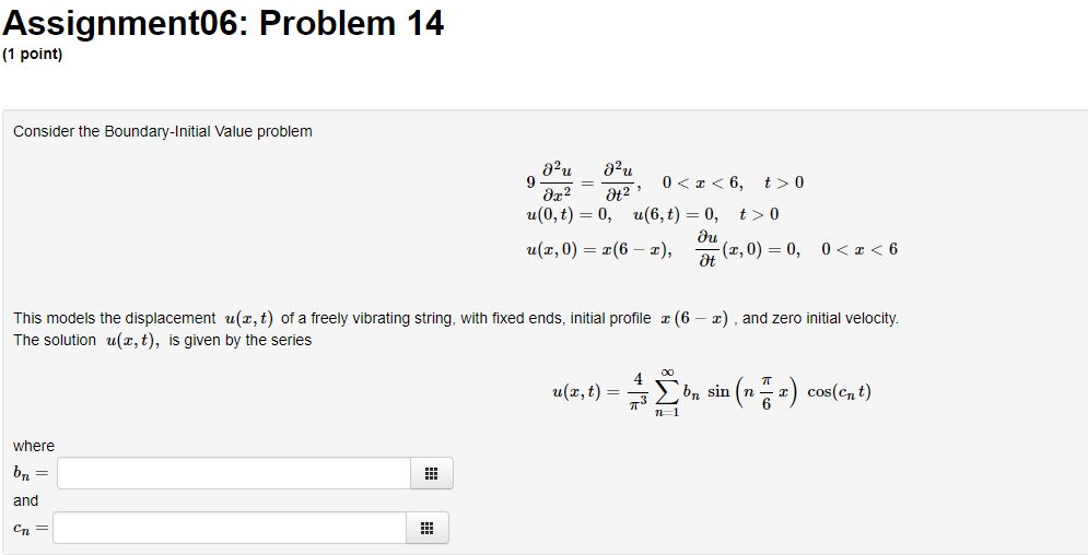Solved Assignment06: Problem 14 (1 point) Consider the | Chegg.com