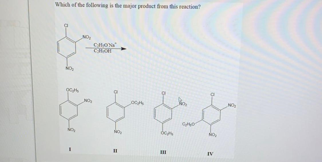 Solved Which of the following is the major product from this | Chegg.com