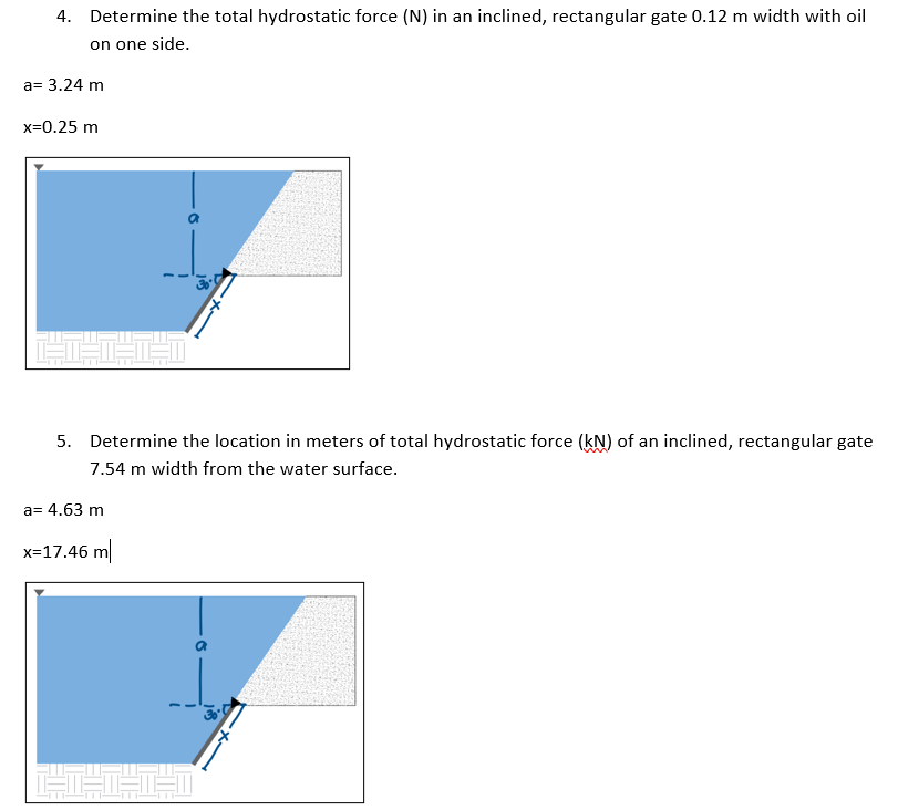 Solved 4. Determine the total hydrostatic force (N) in an | Chegg.com