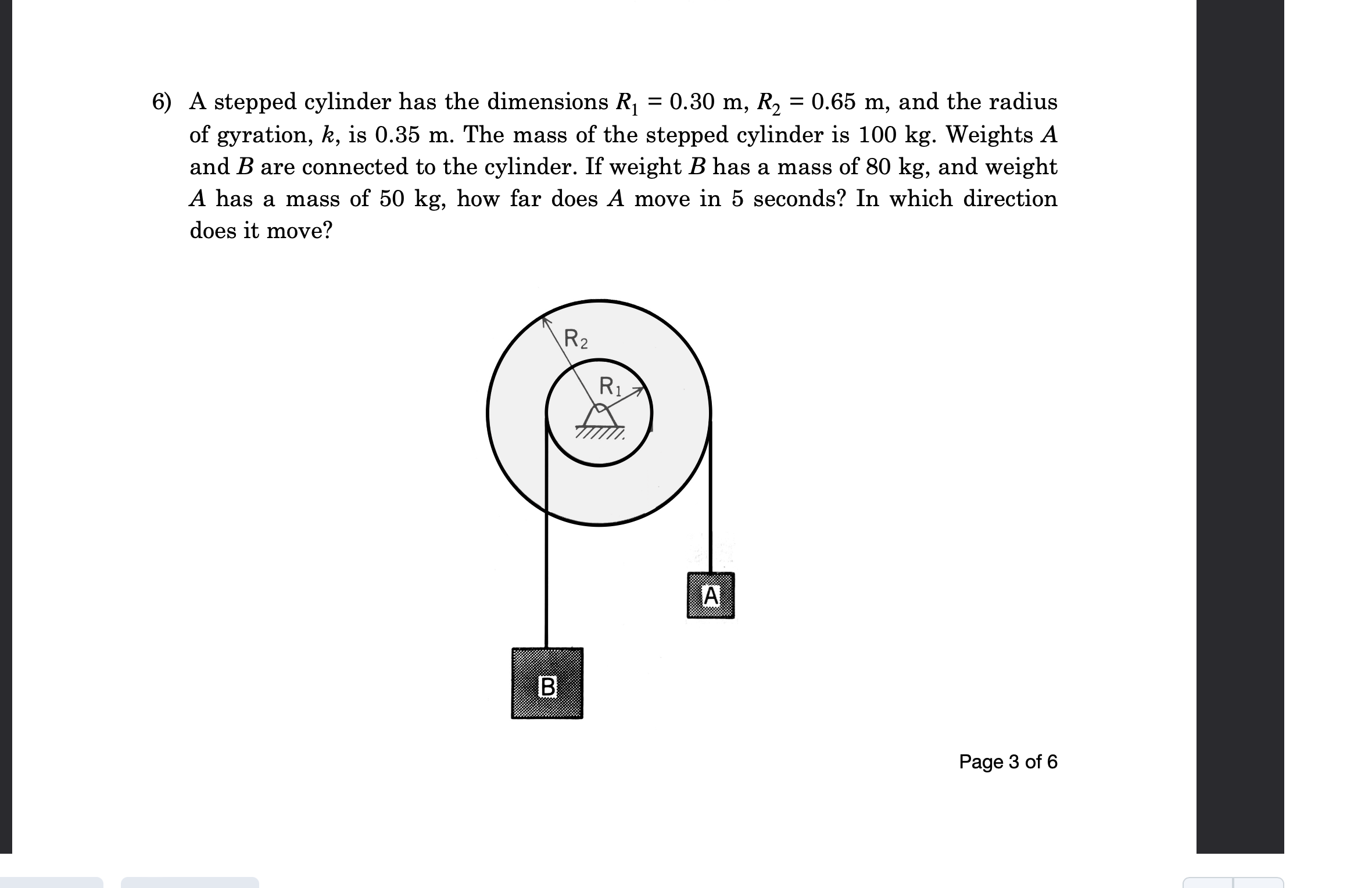 Solved 6) A stepped cylinder has the dimensions R1=0.30 | Chegg.com