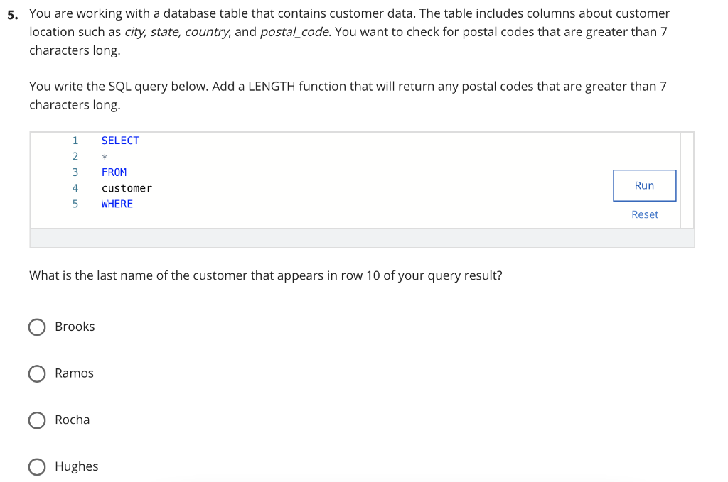 5 You Are Working With A Database Table That Chegg