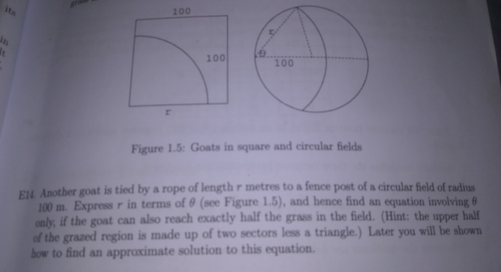 Solved 100 100 100 Figure 1.5: Goats in square and circular | Chegg.com
