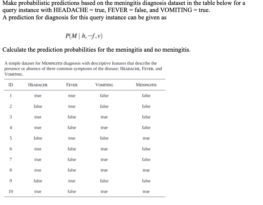 Solved Make probabilistic predictions based on the | Chegg.com
