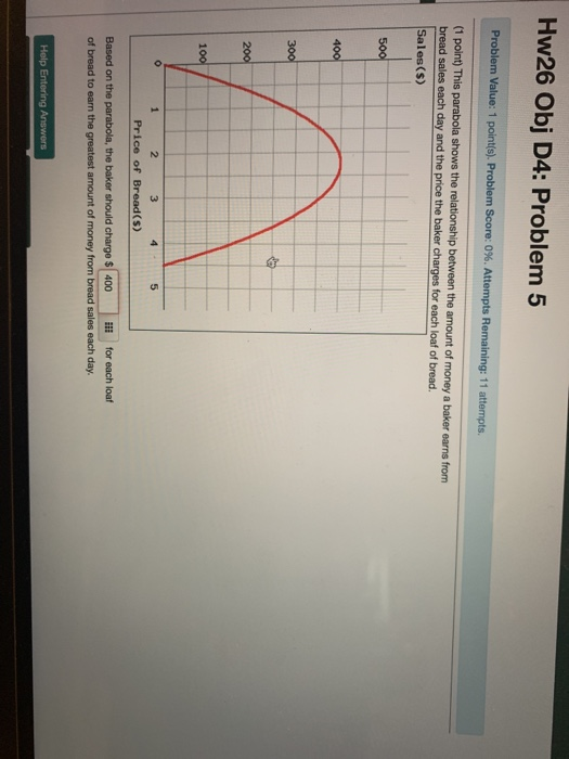 Solved Hw26 Obj D4 Problem 5 Problem Value 1 Points