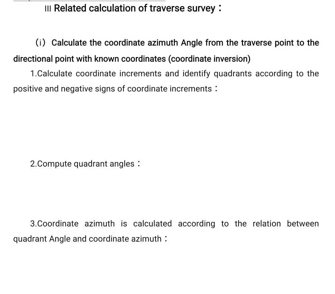 Solved III Related calculation of traverse survey : (i) | Chegg.com