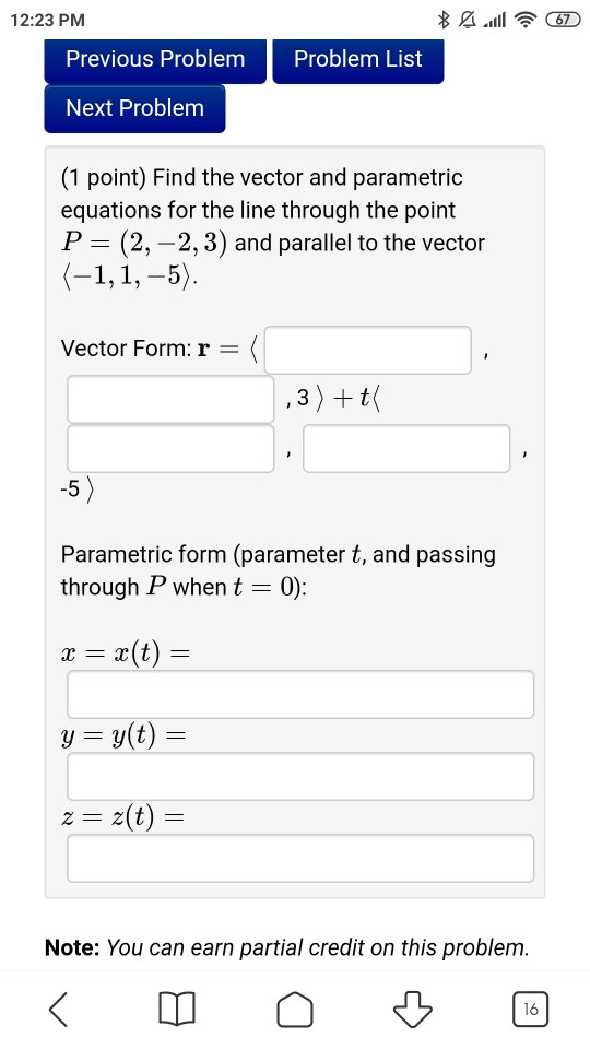Solved 12:23 PM Previous Problem Problem List Next Problem | Chegg.com