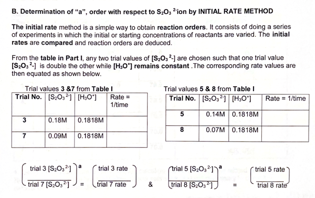B determination Of A order With Respect To