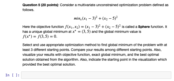 Question 5 (20 points): Consider a multivariate | Chegg.com