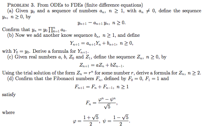 Solved PROBLEM 3. From ODES to FDES (finite difference | Chegg.com