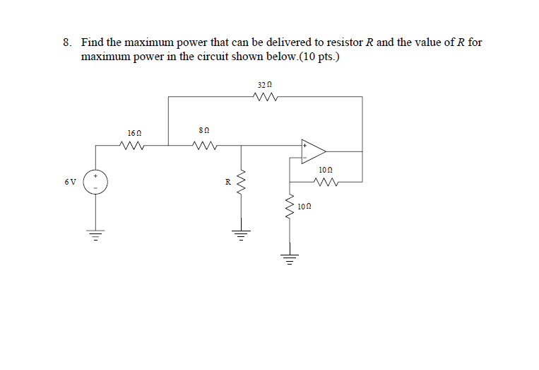 Solved 8. Find the maximum power that can be delivered to | Chegg.com