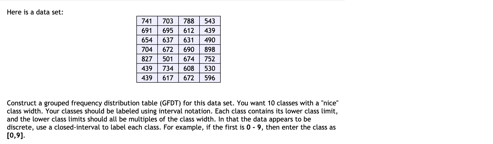 Solved Construct a grouped frequency distribution table | Chegg.com