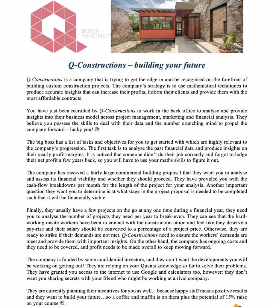 Solved DESIGN + CONSTRUCT Q-Constructions – building your | Chegg.com