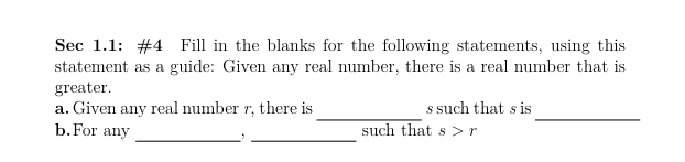 Solved Sec 1.1: #4 ﻿Fill in the blanks for the following | Chegg.com