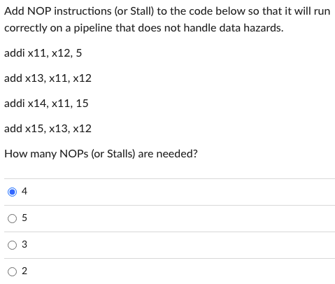 Solved Add NOP instructions (or Stall) to the code below so | Chegg.com