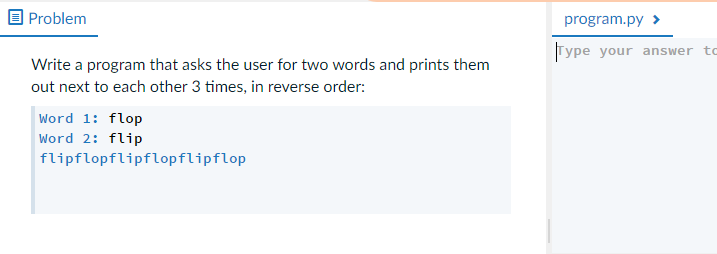 Solved Problem program.py > Type your answer to Write a | Chegg.com