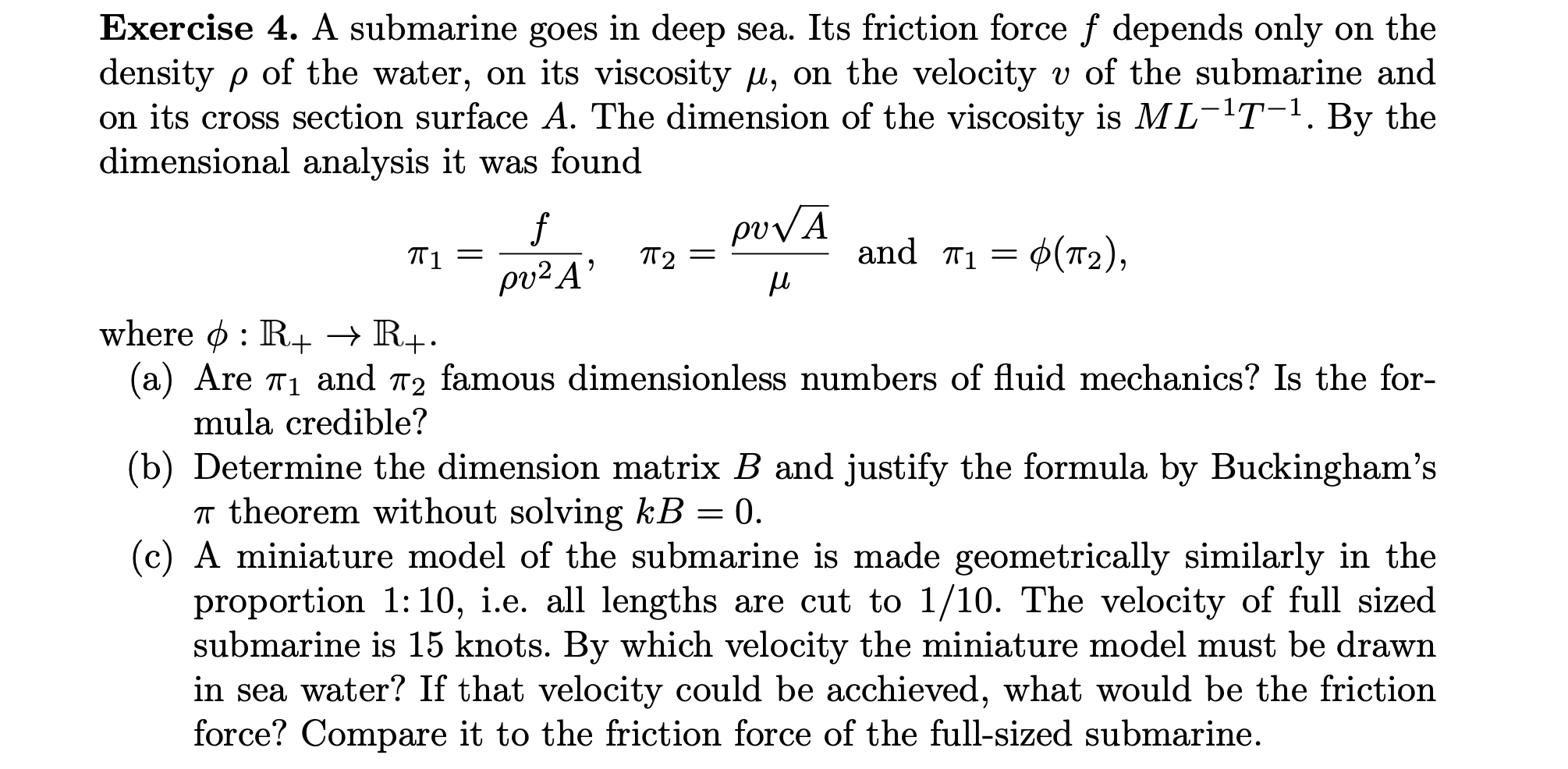 Solved Exercise 4. A submarine goes in deep sea. Its | Chegg.com