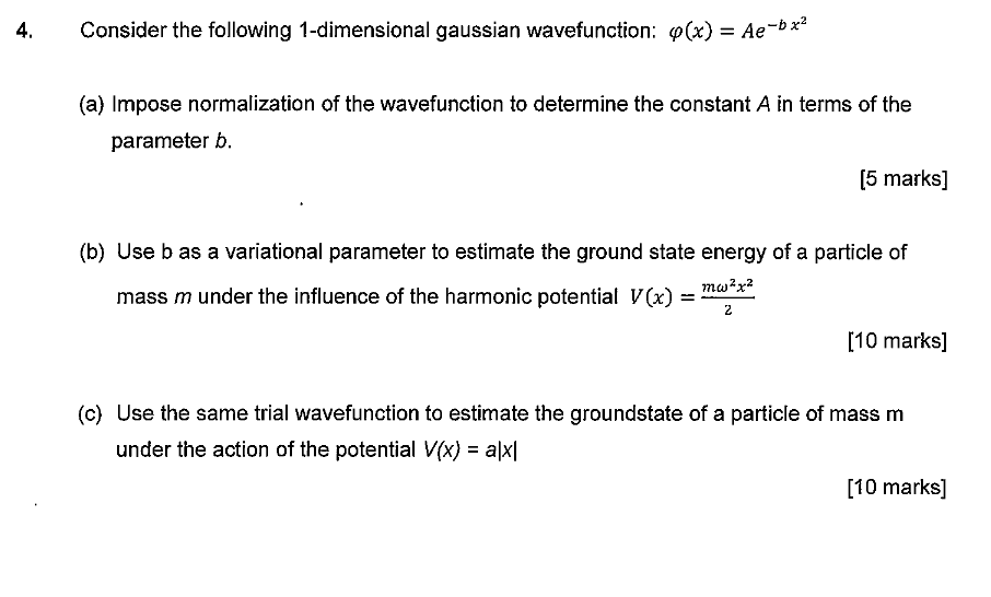 Solved 4 Consider The Following 1 Dimensional Gaussian
