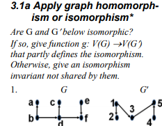 Solved 3.1a Apply graph homomorph- ism or isomorphism* Are G | Chegg.com