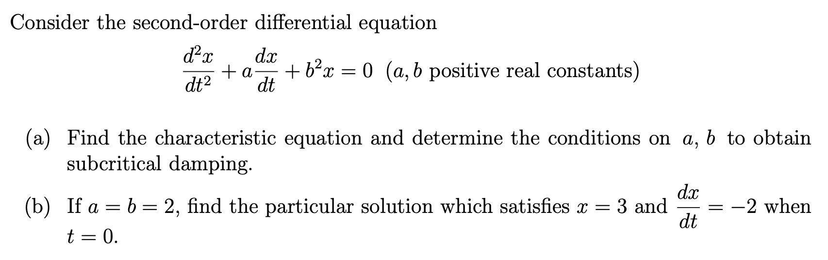 Solved Consider the second-order differential equation | Chegg.com