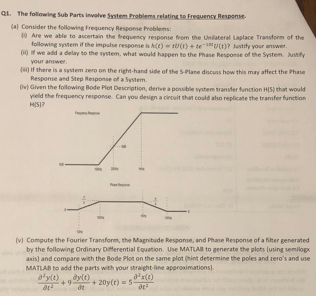 Q1.) The following sub parts involve system Problems | Chegg.com