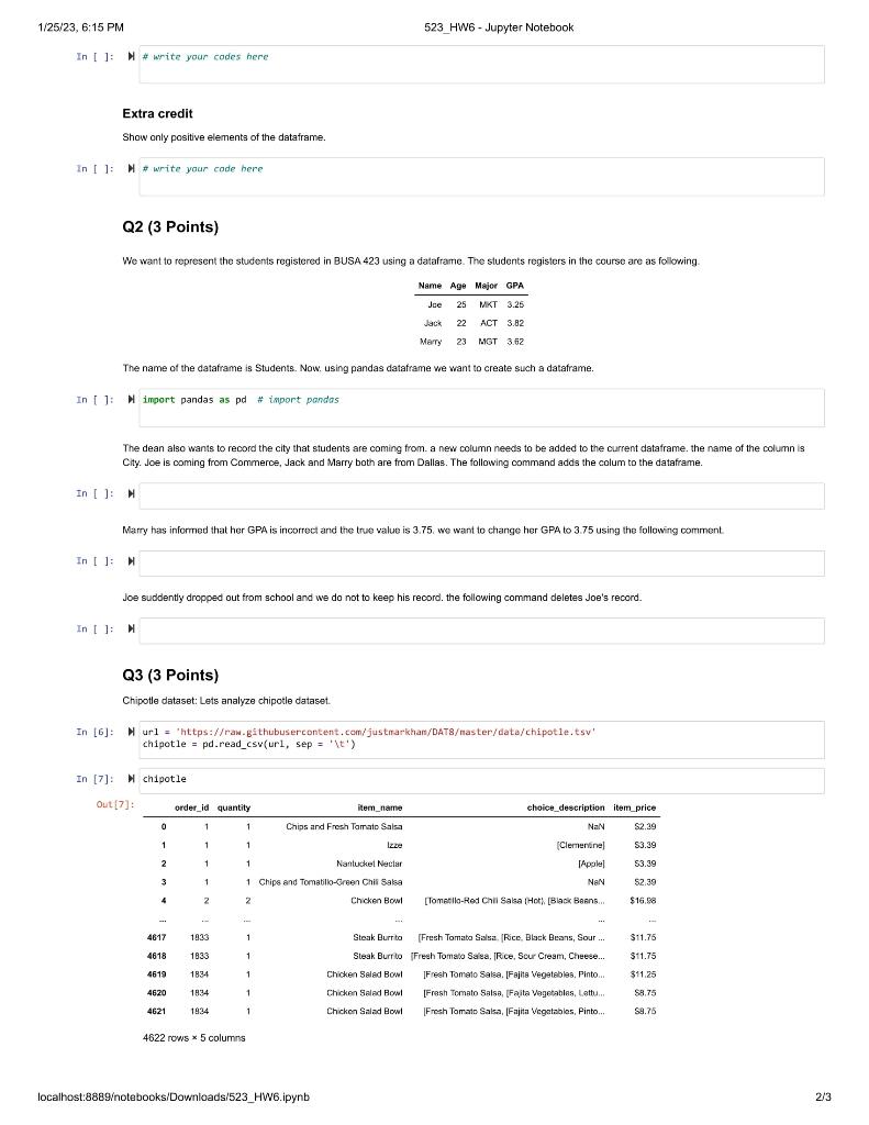 Solved 1/25/23,6:15PM 523 HW6 - Jupyter Notebook Q1. pandas' | Chegg.com