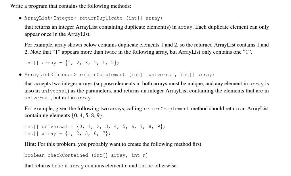 Solved Vrite A Program That Contains The Following Methods