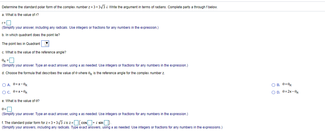 Solved Determine the standard polar form of the complex | Chegg.com