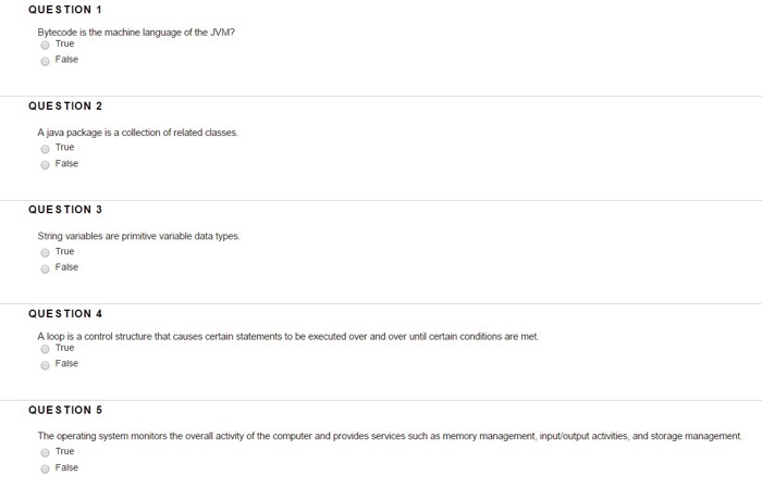 Solved QUES TION 1 Bytecode is the machine language of the | Chegg.com