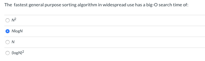 The fastest general purpose sorting algorithm in | Chegg.com