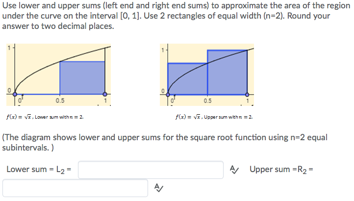 Solved Use lower and upper sums (left end and right end | Chegg.com