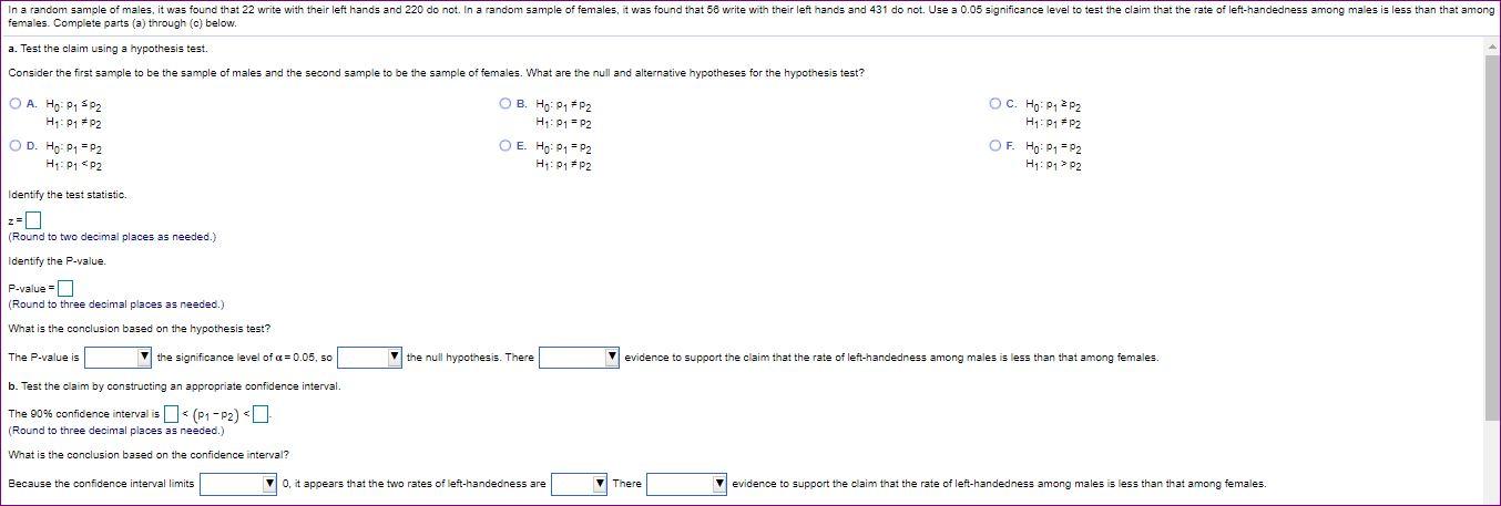 Solved In a random sample of males, it was found that 22 | Chegg.com