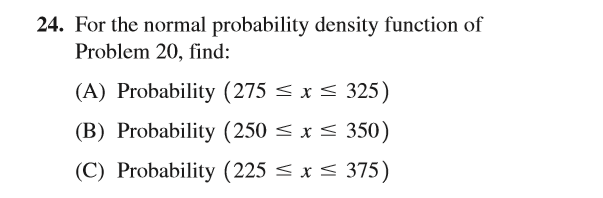 Solved 24. For the normal probability density function of | Chegg.com