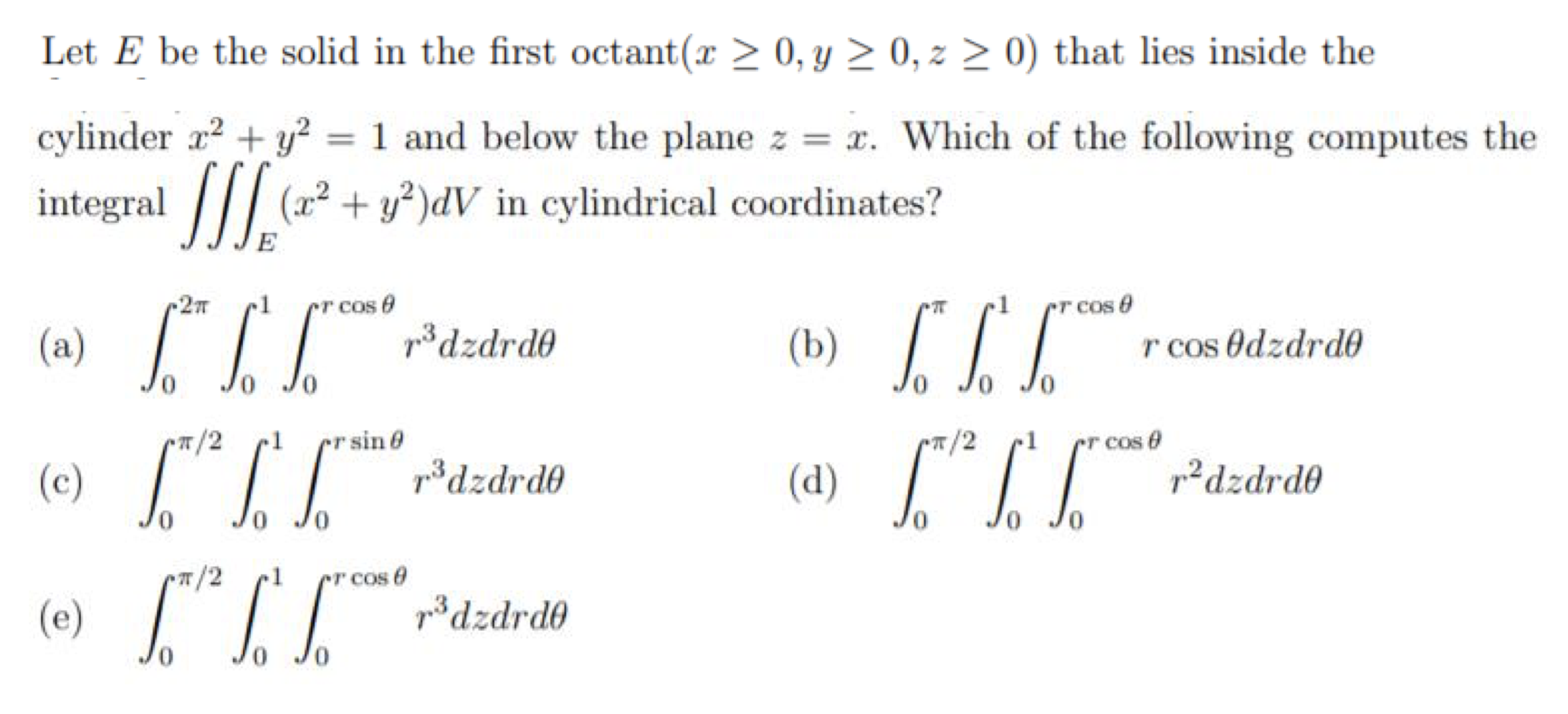 Solved Let E be the solid in the first octant(x > 0, y > 0,2 | Chegg.com