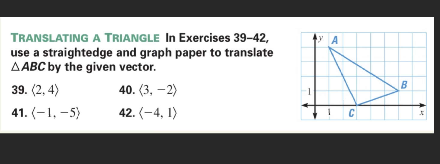 Solved Translating A Triangle In Exercises 39-42, use a | Chegg.com