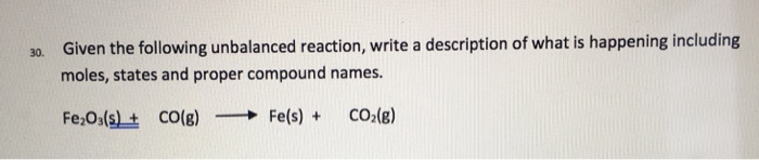 Solved Given the following unbalanced reaction, write a | Chegg.com
