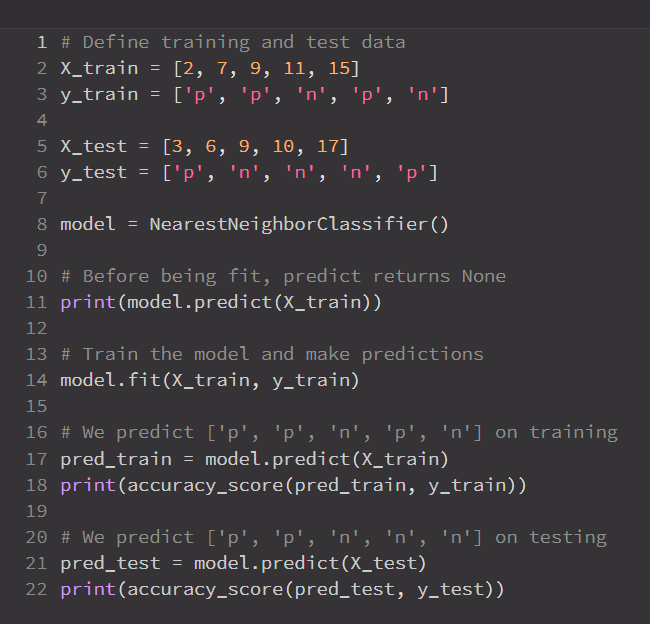 Solved NearestNeighborClassifier In neighbor_classifier.py, | Chegg.com