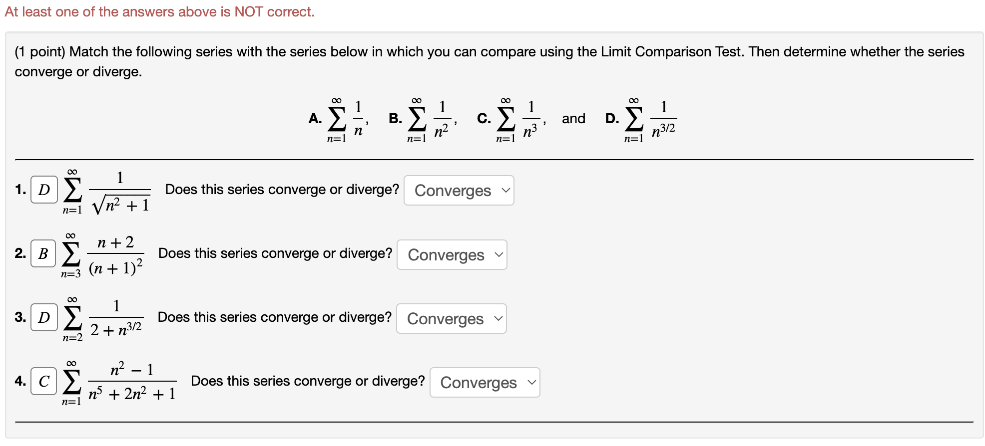 Solved At Least One Of The Answers Above Is Not Correct 1