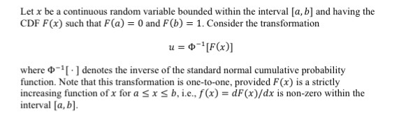 Solved Let x be a continuous random variable bounded within | Chegg.com