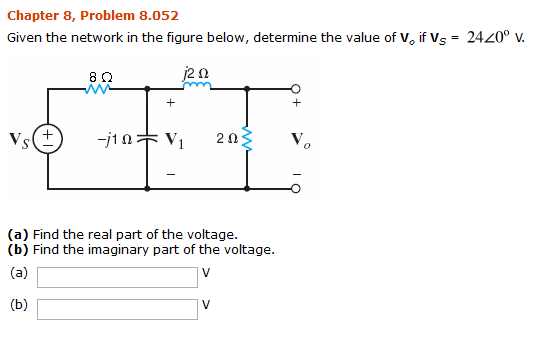 Solved Chapter 8, Problem 8.052 Given the network in the | Chegg.com