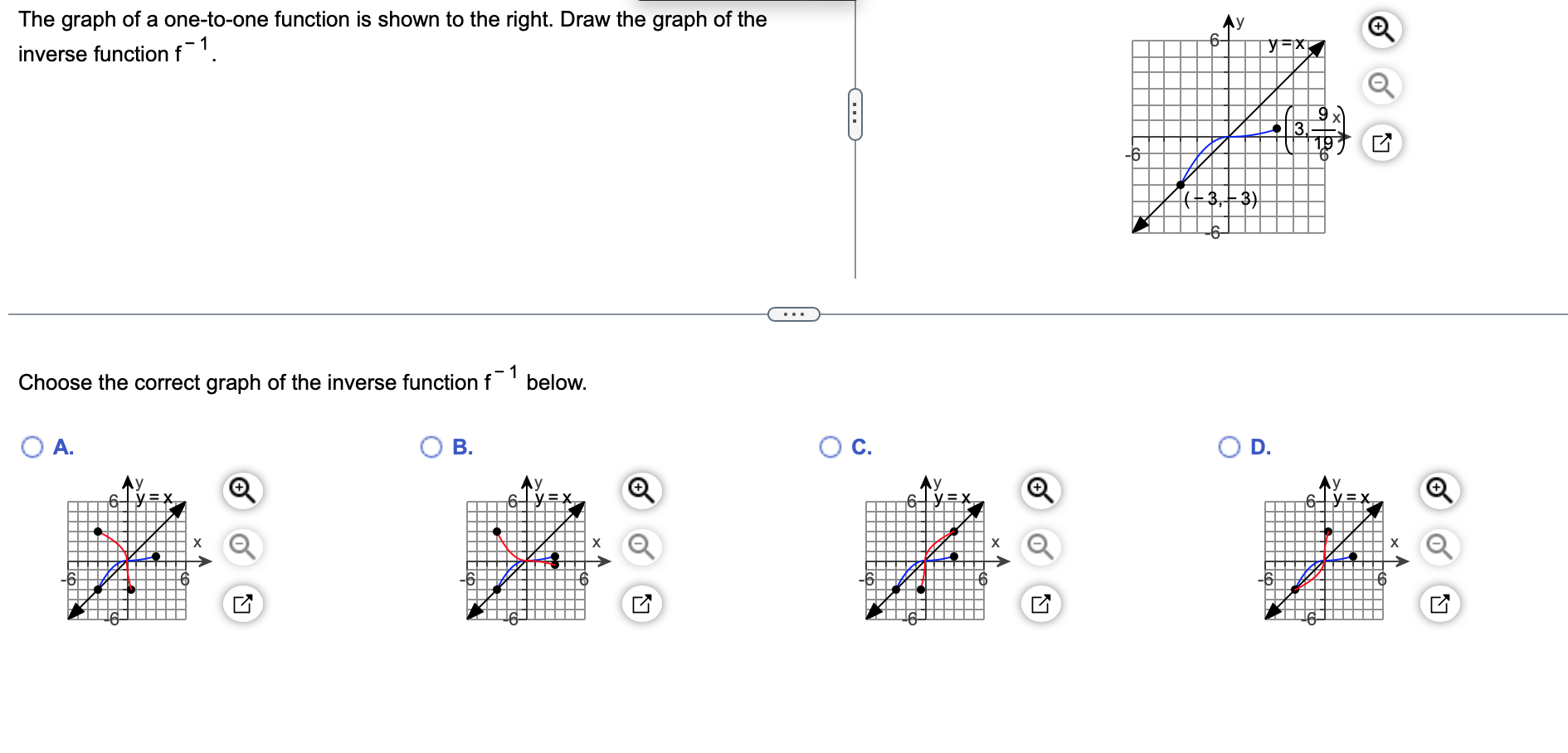 Solved The graph of a one-to-one function is shown to the | Chegg.com