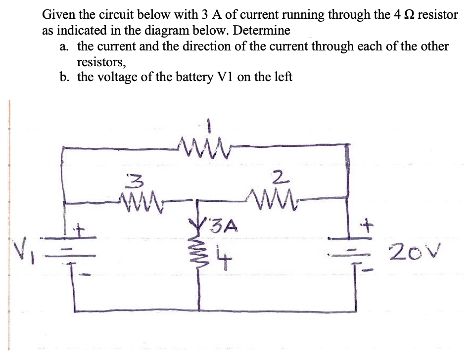 Solved Given the circuit below with 3 A of current running | Chegg.com