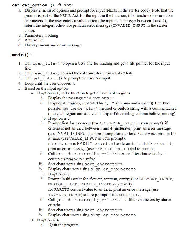 (In Python) I provided everything from the project, | Chegg.com