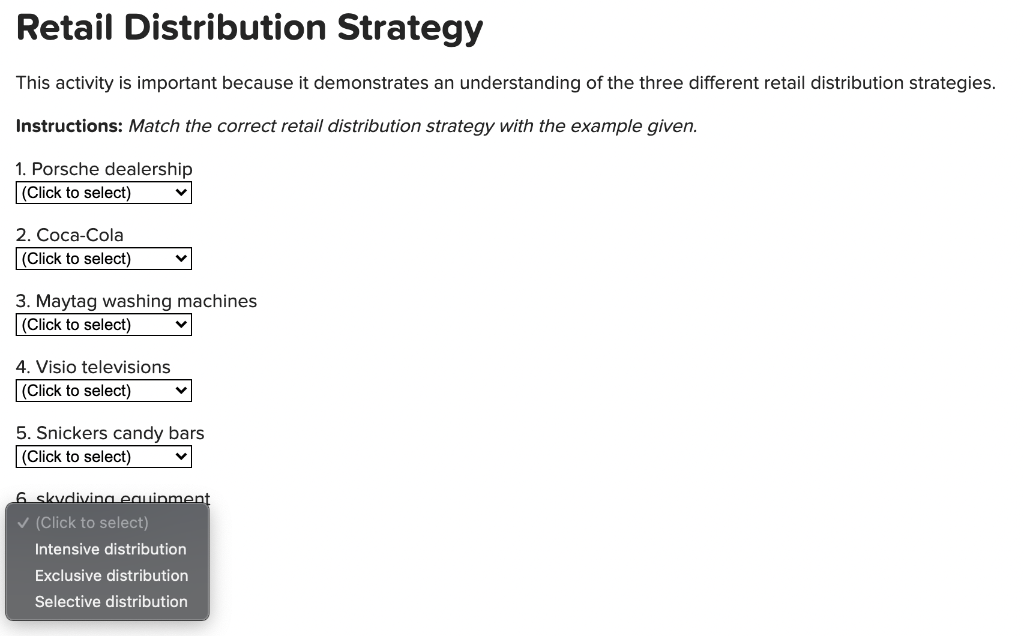 Solved Retail Distribution Strategy This activity is | Chegg.com