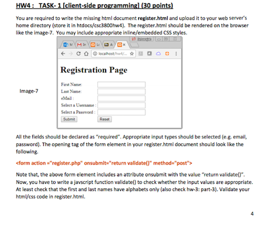 Solved HW4: TASK-1 [client-side programmingl (30 points) You | Chegg.com
