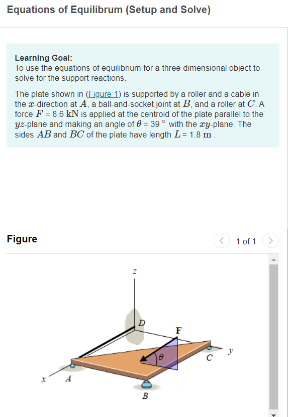Solved Equations of Equilibrum (Setup and Solve) Learning | Chegg.com