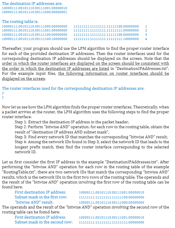 1) Overview: In the Internet, the Longest Prefix | Chegg.com