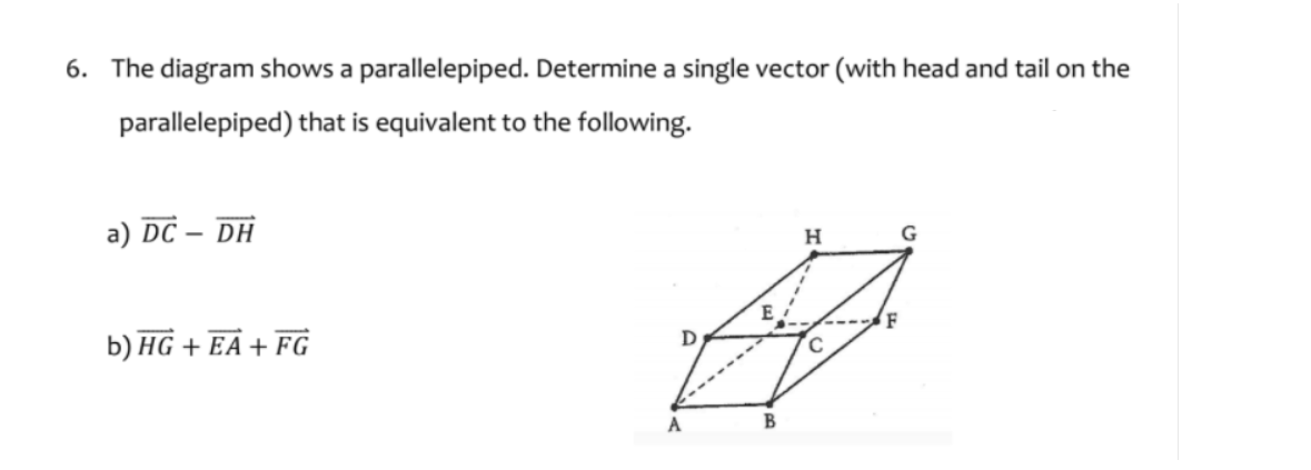 Solved 6. The diagram shows a parallelepiped. Determine a | Chegg.com
