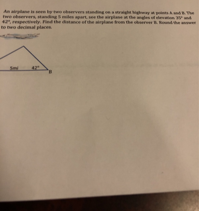 Solved An airplane is seen by two observers standing on a | Chegg.com