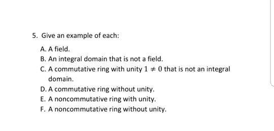 Solved 5 Give An Example Of Each A A Field B An 
