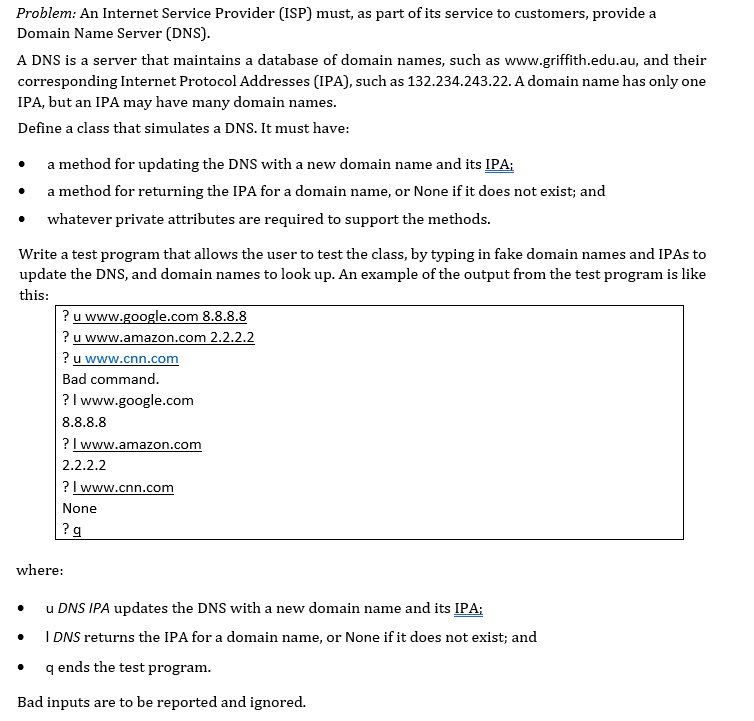 Solved Problem: An Internet Service Provider (ISP) must, as | Chegg.com
